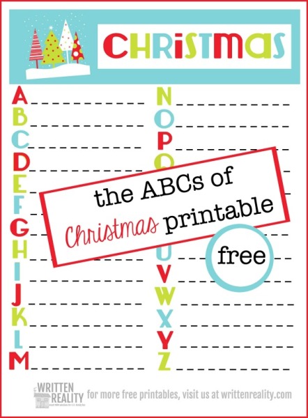 Free ABC Christmas Printable
